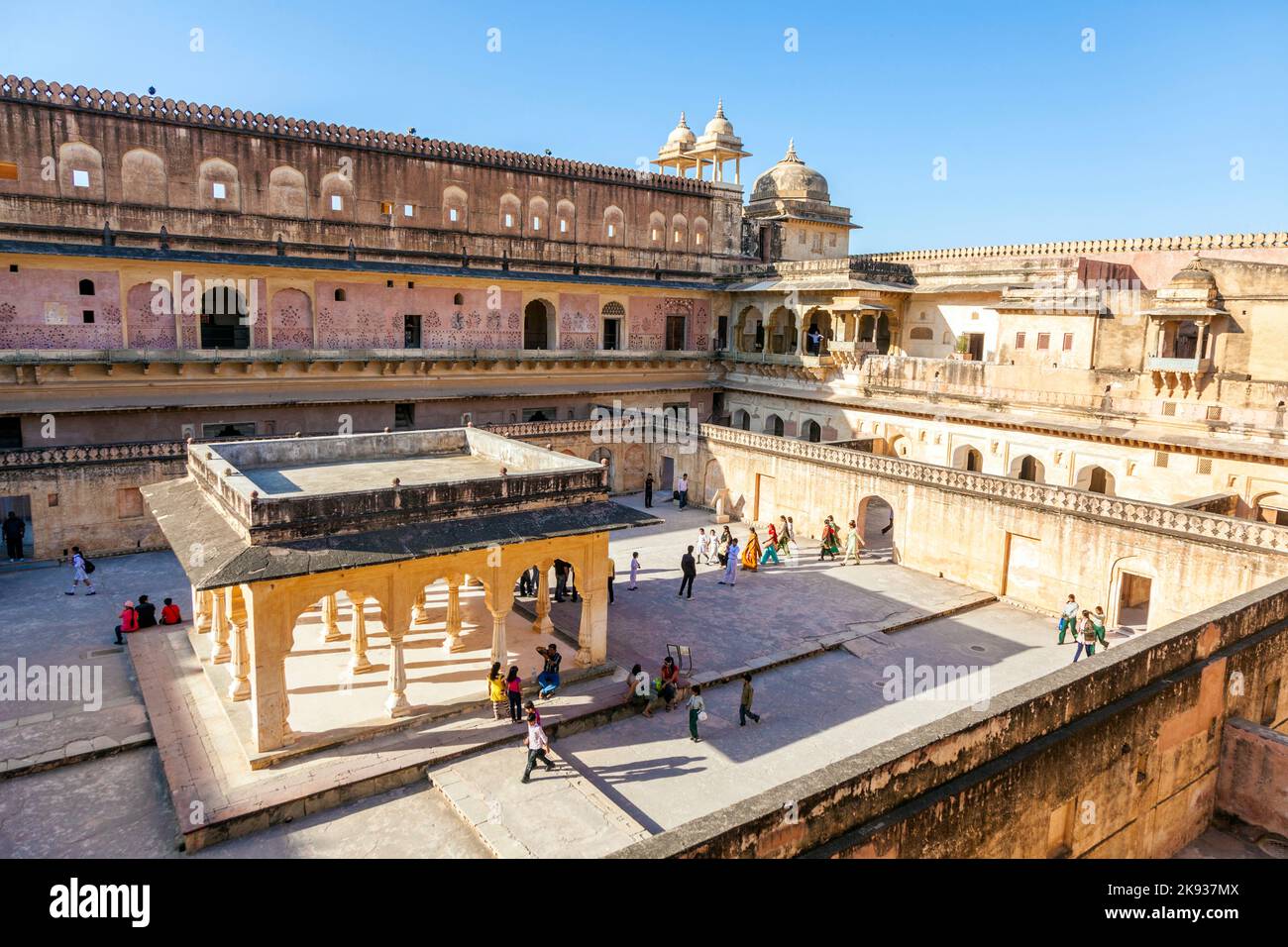 AMBER, INDIA - NOV 12: Unidentified tourists in Amber Fort on November ...
