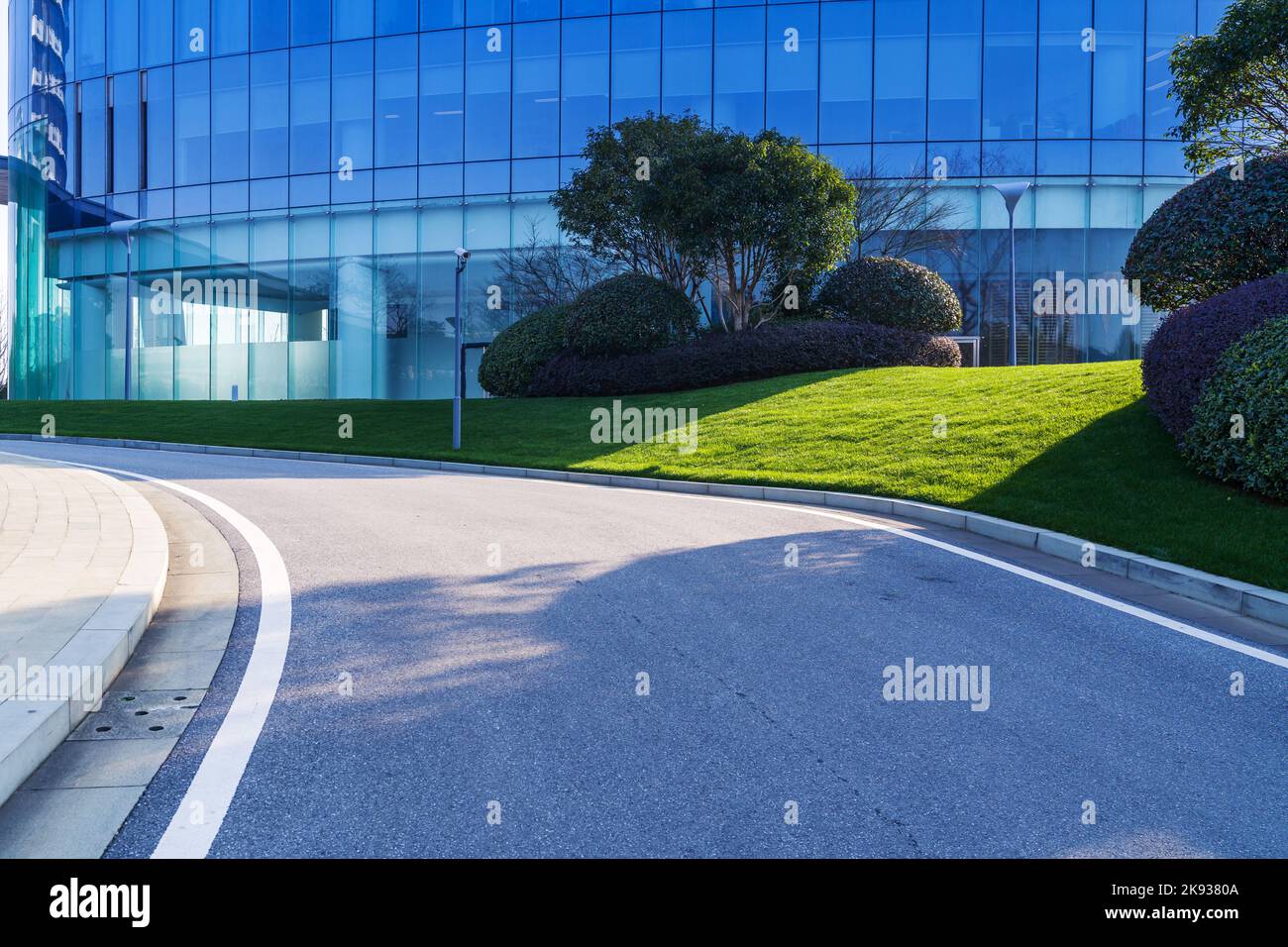 Empty urban road and buildings in the city Stock Photo - Alamy