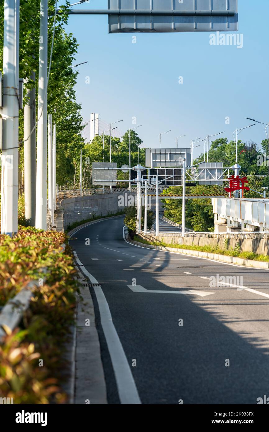 Empty urban road and buildings in the city Stock Photo - Alamy