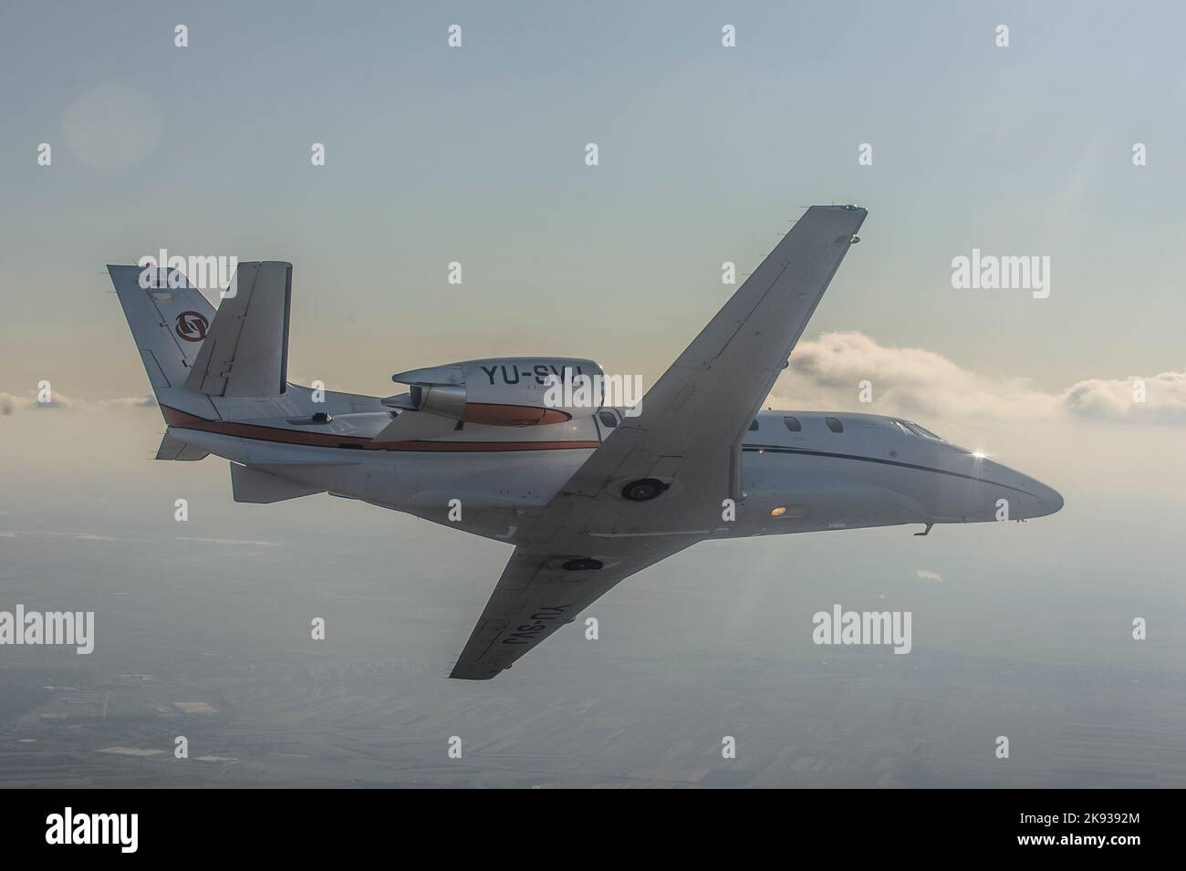 Cessna Citation 560XL (Citation XLS) business jet in flight over ...