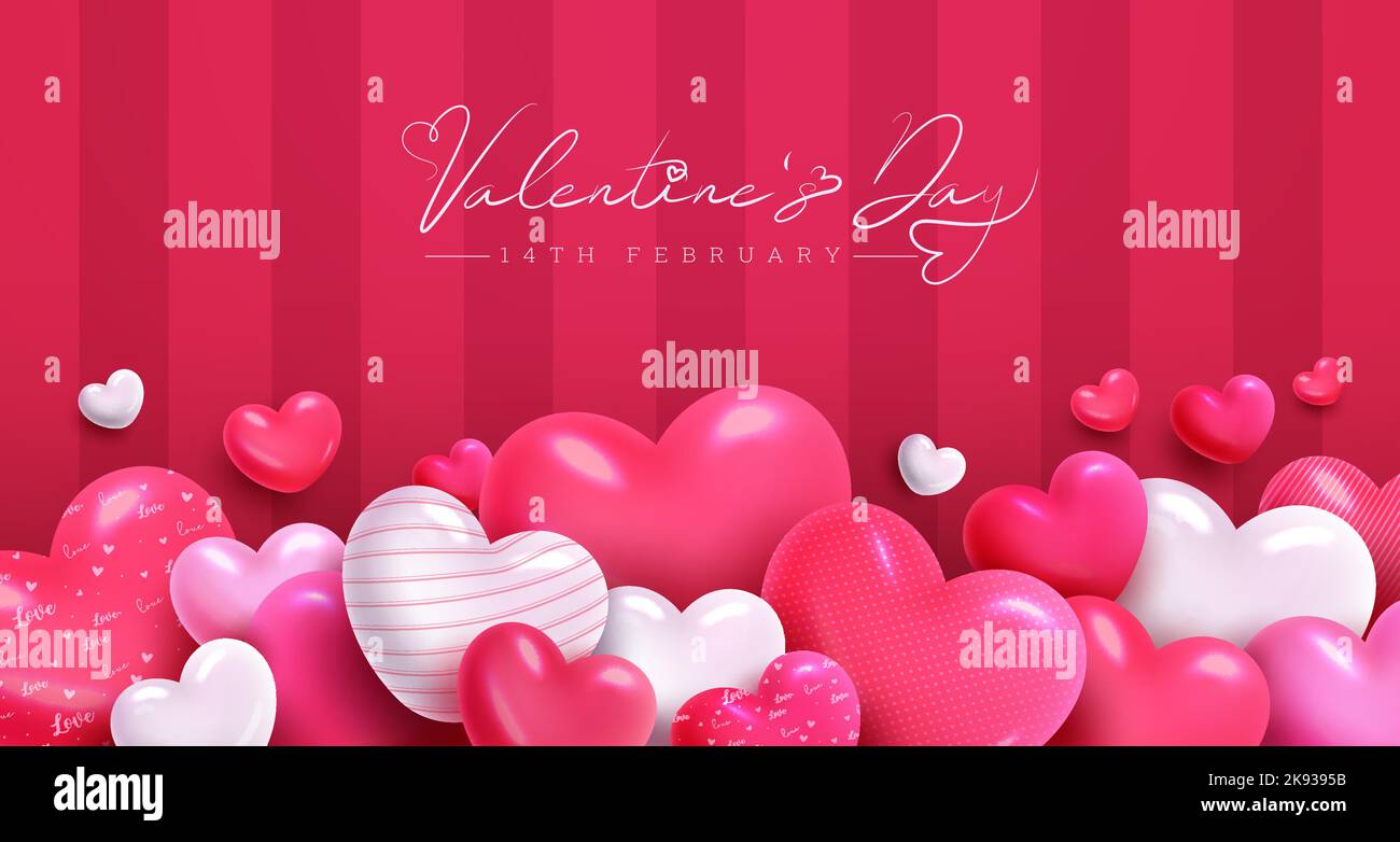 Valentine's day text vector background design. Valentine's greeting ...