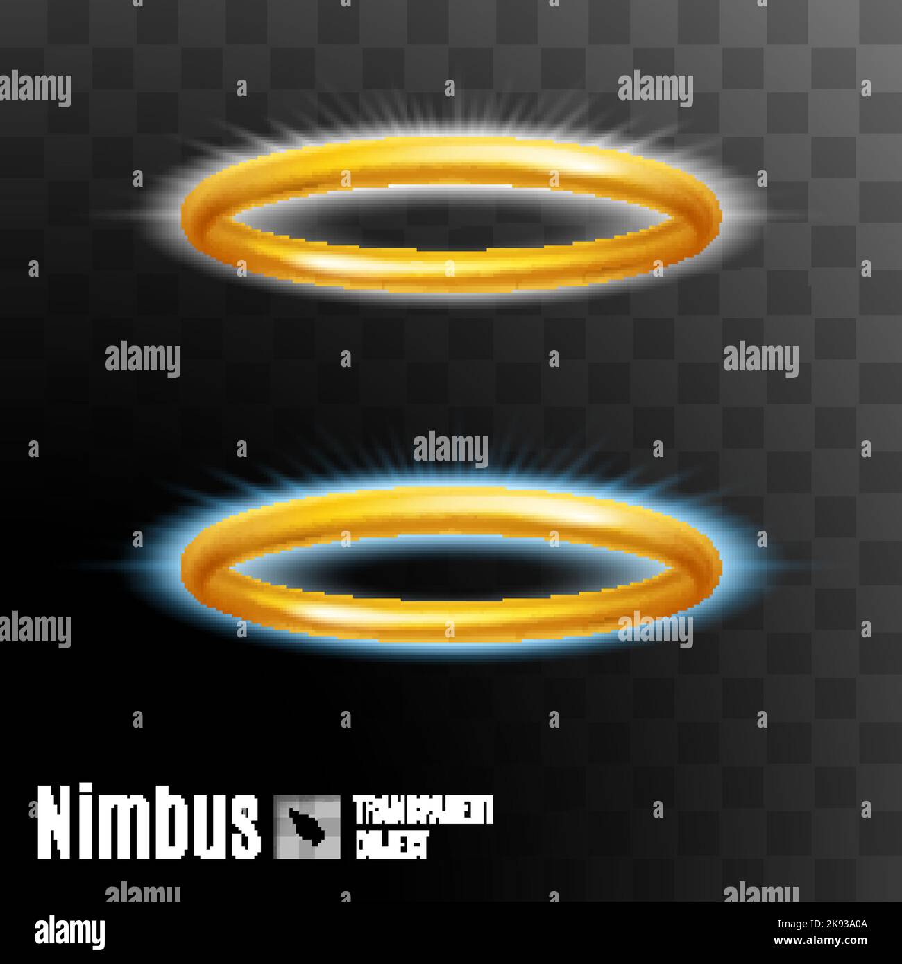 Realistic Angel Halo Rings, Saint Aureole Icon. Holy Golden Circle ...