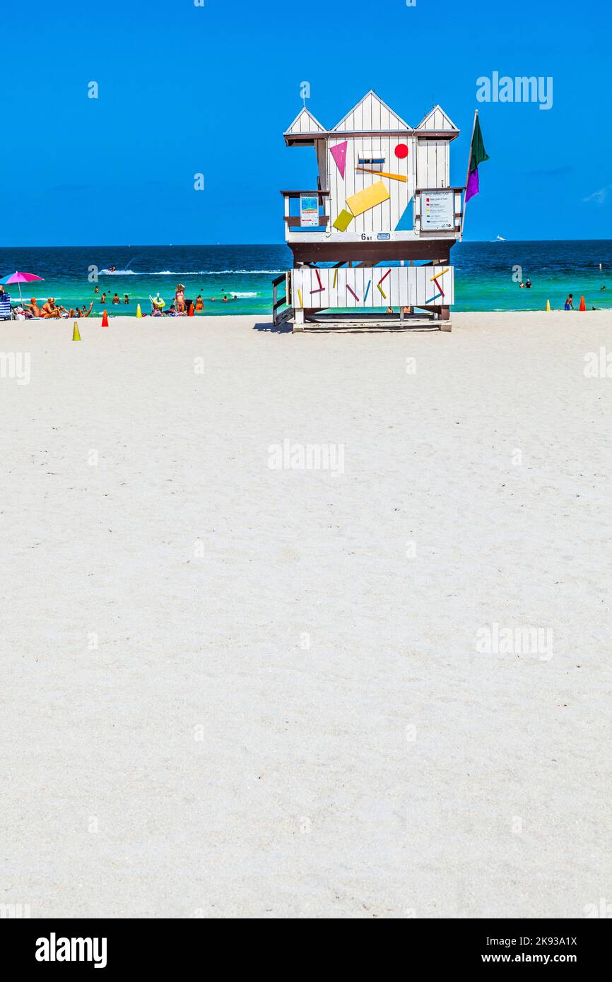 MIAMI, USA - JULY 27: people enjoy beach life on July 27, 2010 in Miami ...
