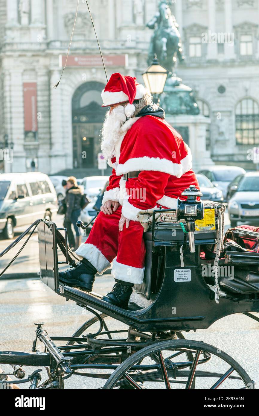 VIENNA, AUSTRIA - NOV 26: driver of the fiaker is dressed as Santa ...