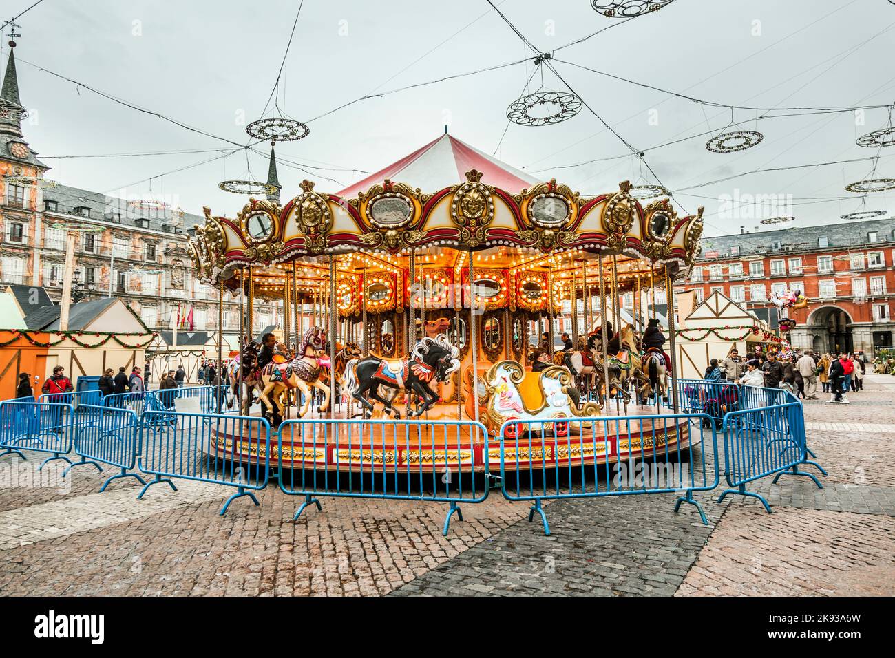 MADRID, SPAIN - DECEMBER 20, 2010: People have fun in Christmas time on ...