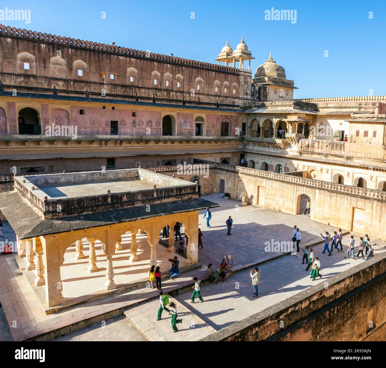 AMBER, INDIA - NOV 12: Unidentified tourists in Amber Fort on November ...