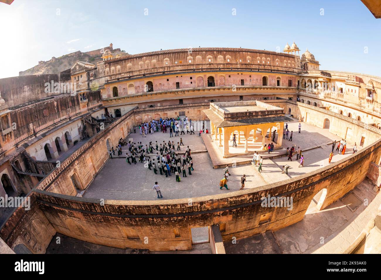 AMBER, INDIA - NOV 12: Unidentified tourists in Amber Fort on November ...