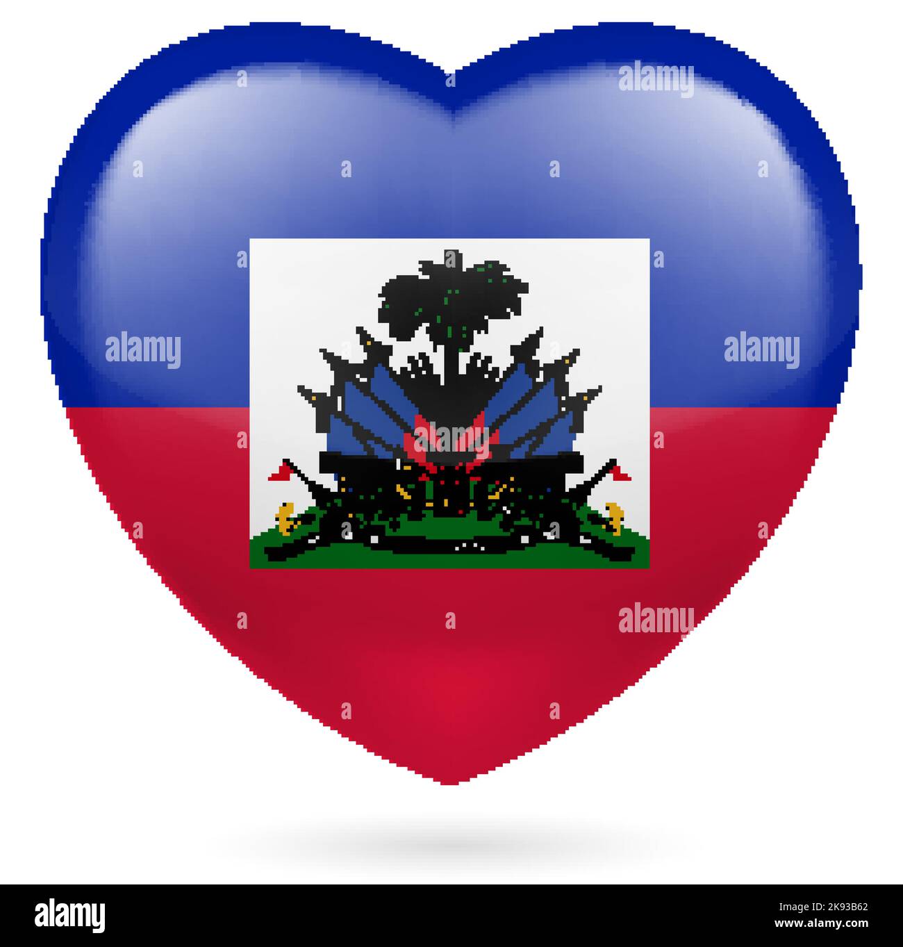 Heart with Haitian Flag Colors. I Love Haiti with the National Emblem ...