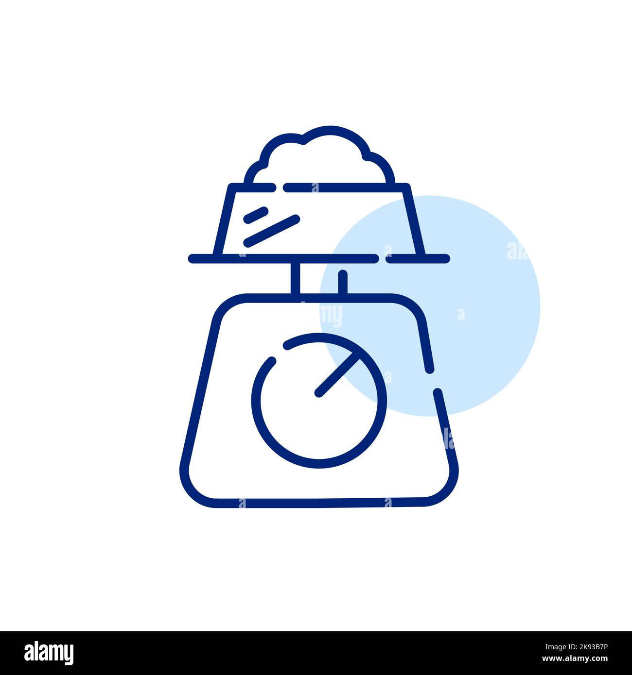 Weighing pet food on scales for weight loss and dieting. Pixel perfect ...