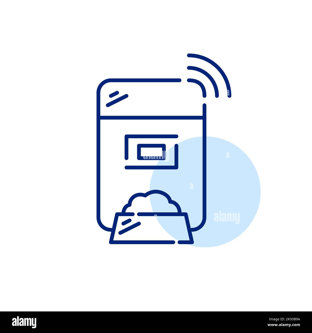 Automatic pet feeder. Smart home gadget. Pixel perfect, editable stroke ...