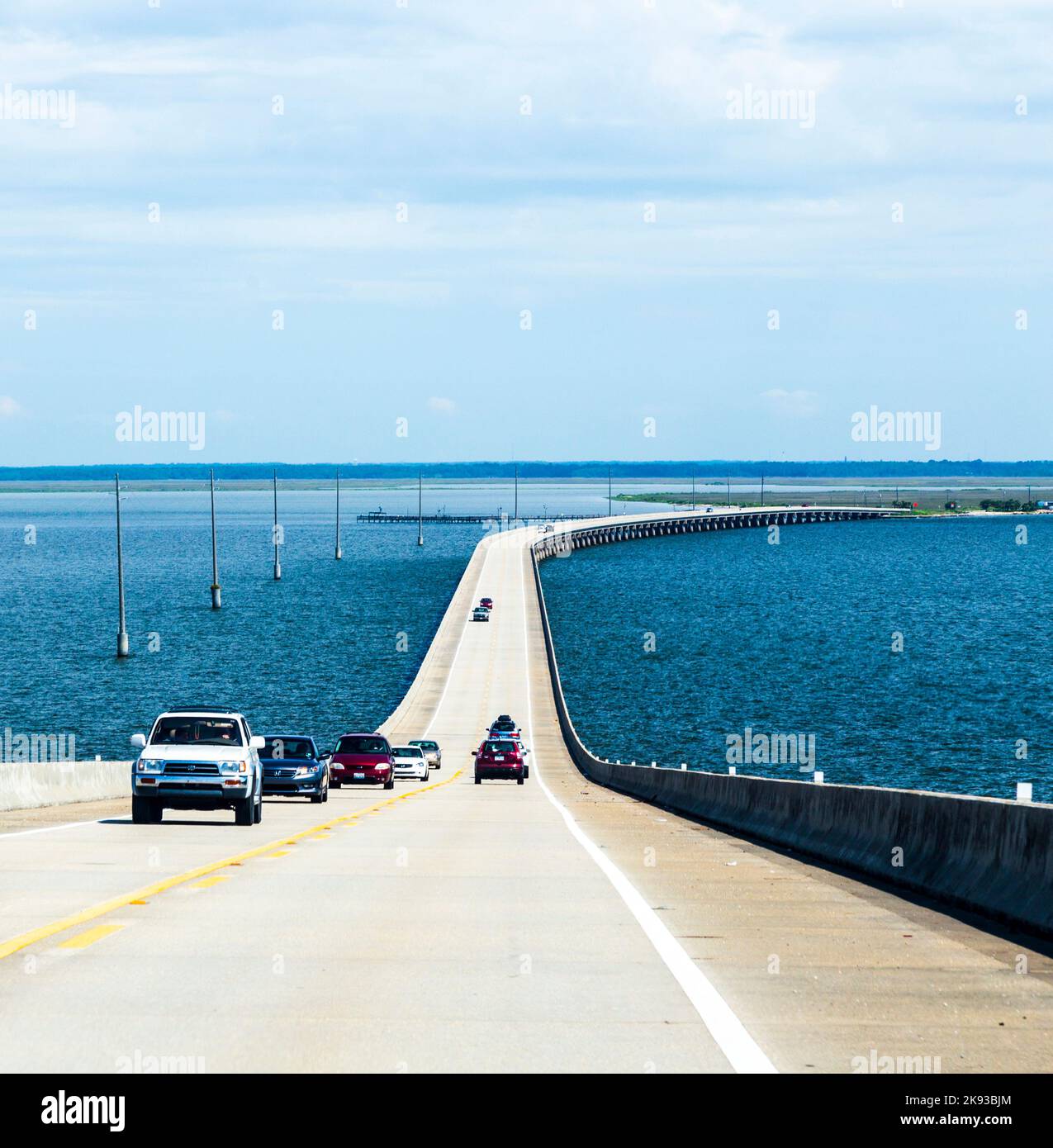 DAUPHIN ISLAND, USA - JULY 18, 2013: crossing the Dauphin Island Bridge ...