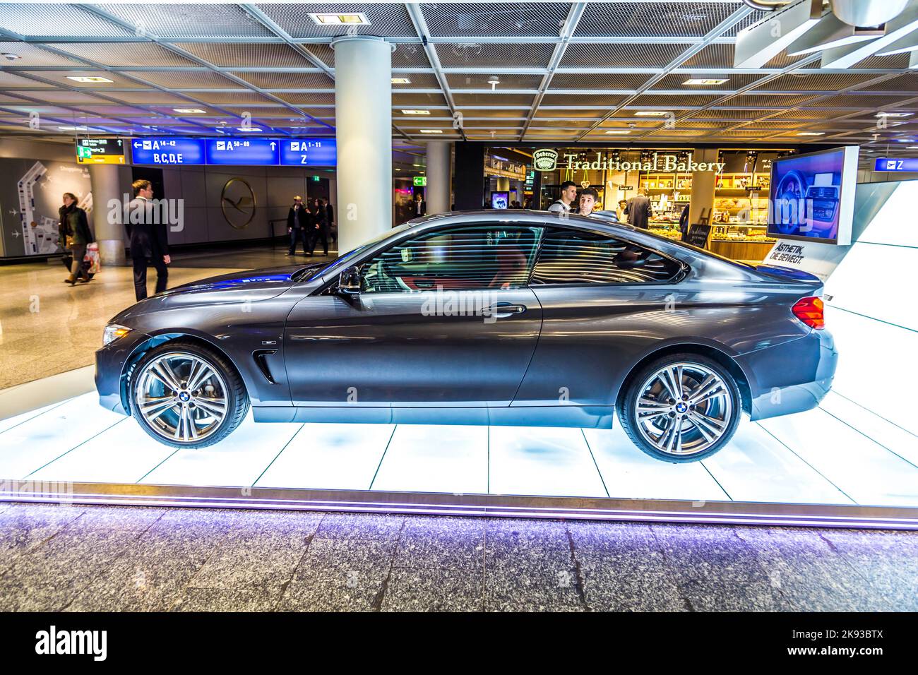 FRANKFURT, GERMANY - OCT 25, 2013: Photo of black BMW series i4 ...