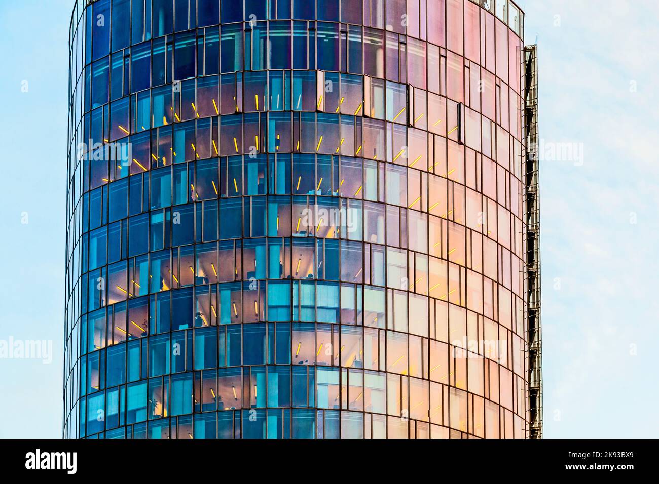 COLOGNE, GERMANY - JAN 29, 2014: view to skyscraper Cologne Triangle in ...