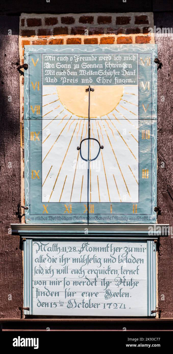 OSTERHEIDE, GERMANY - APRIL 12,, 2014: famous old sun dial at the ...