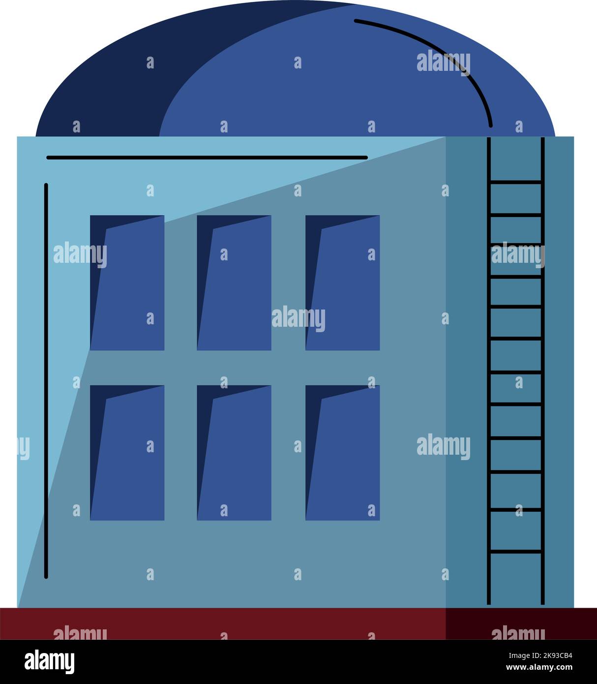 Blue factory facade Stock Vector Images - Alamy