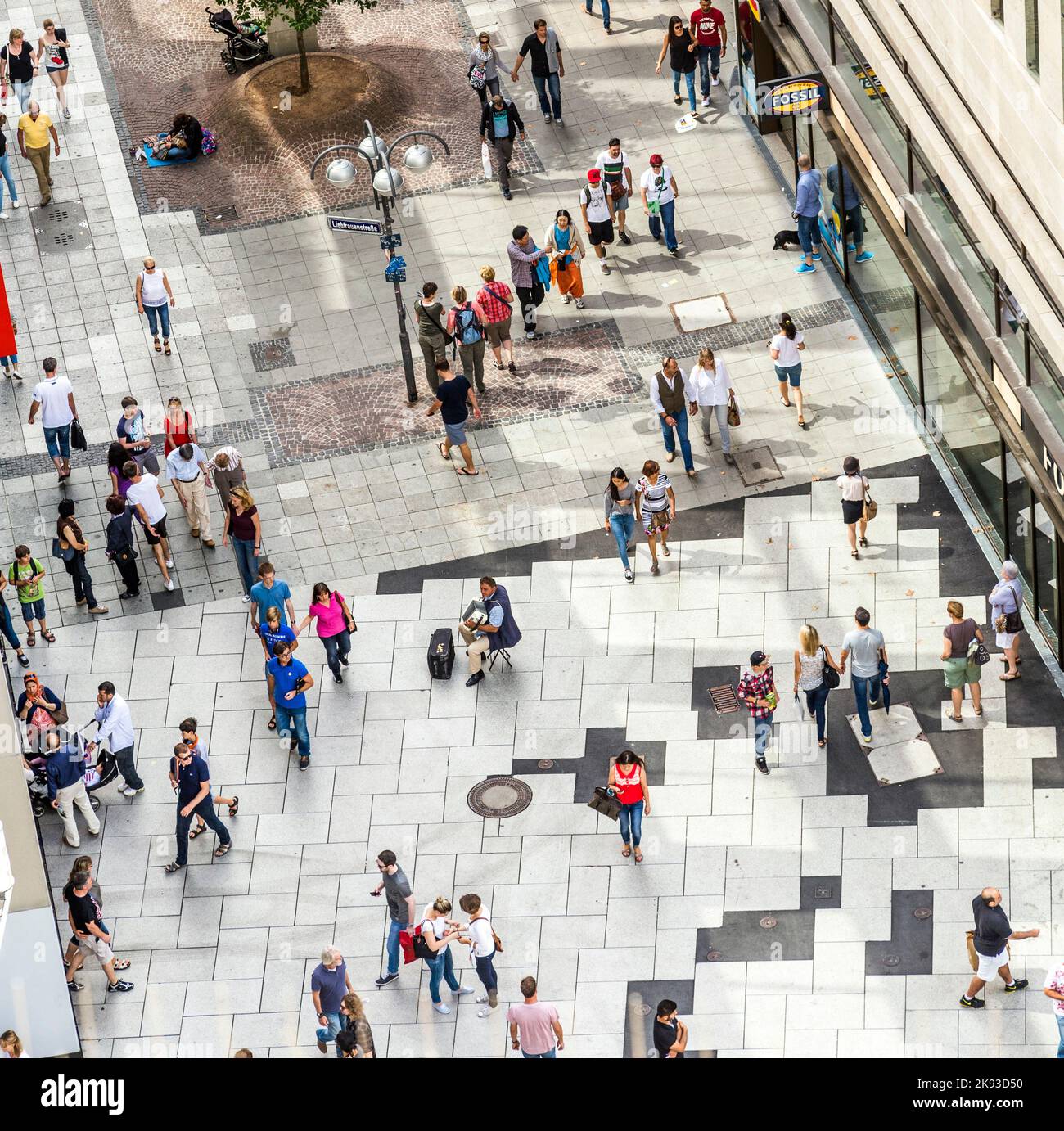 FRANKFURT, GERMANY- AUGUST 9, 2014: People walking along the Zeil ...