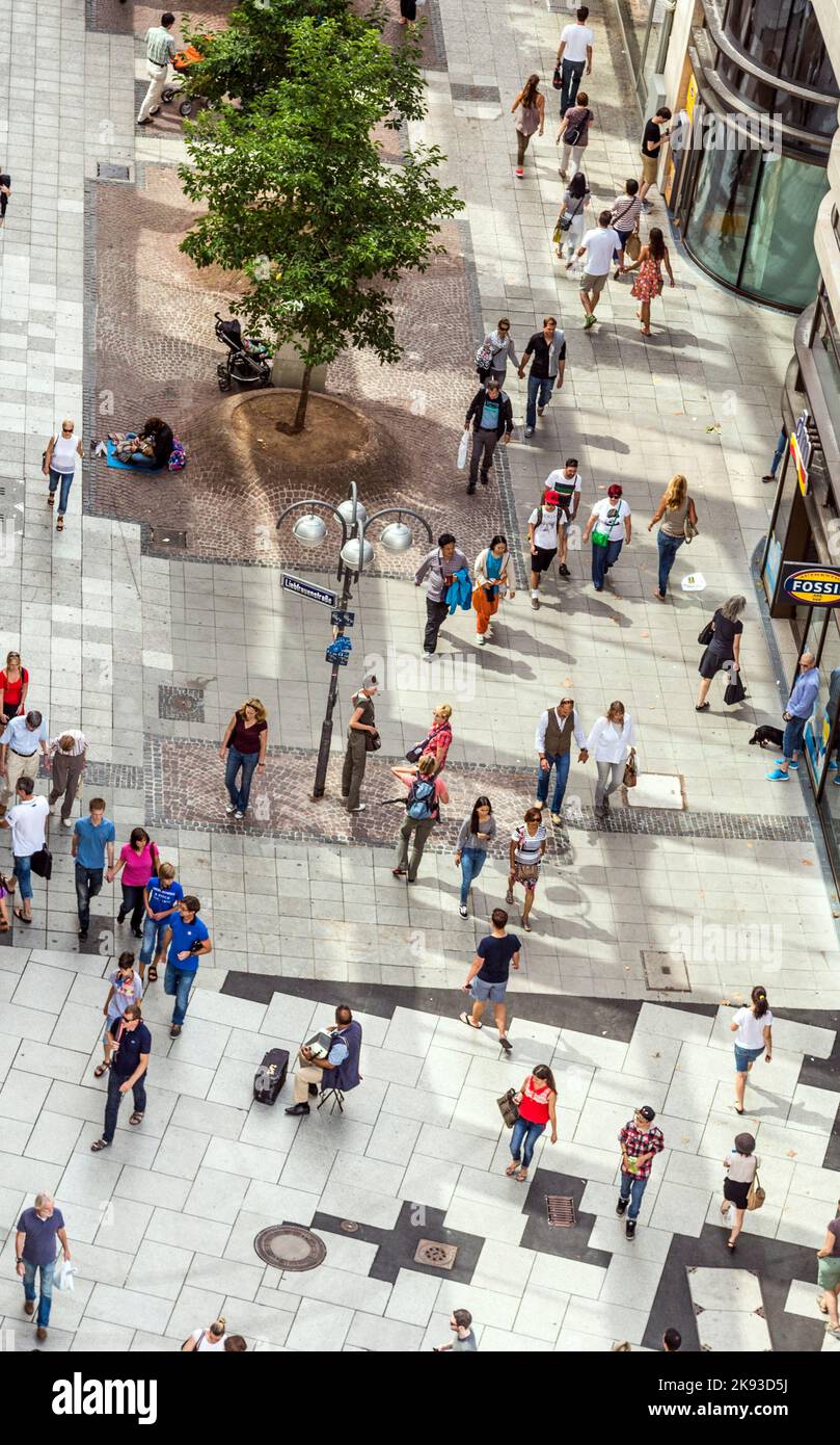 FRANKFURT, GERMANY- AUGUST 9, 2014: People walking along the Zeil ...