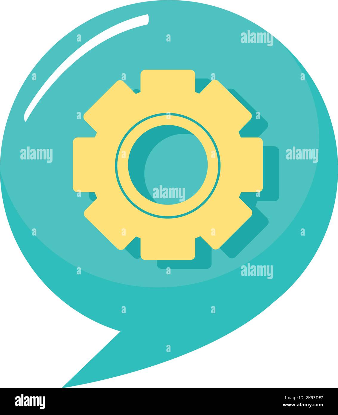 gear cog in speech bubble Stock Vector Image & Art - Alamy
