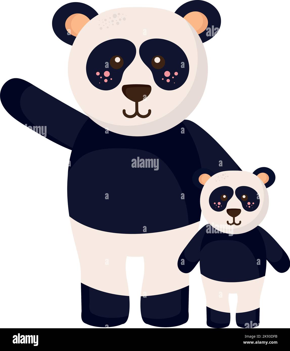 cute bears pandas family Stock Vector Image & Art - Alamy
