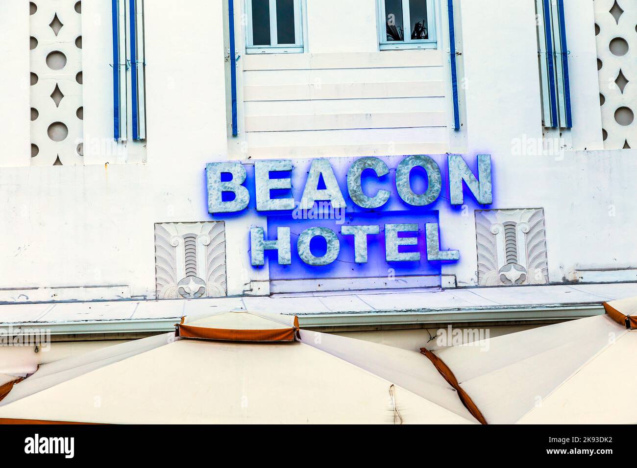 MIAMI, USA - AUG 19, 2014: Beacon hotel at Ocean drive in Miami, USA ...