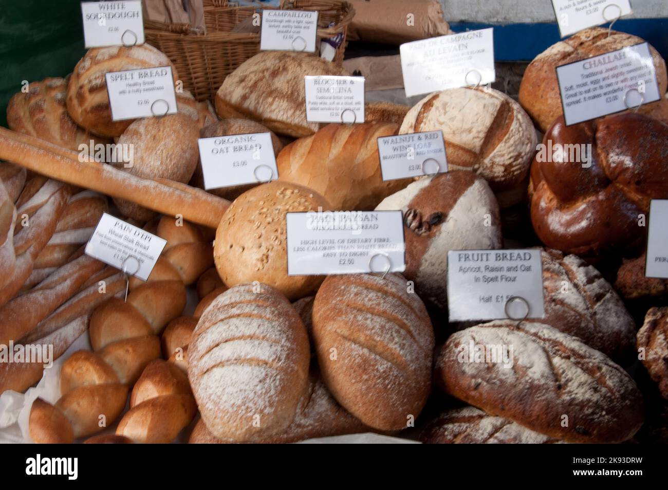 Bread stall, open-air stall, Brick Lane Market, Brick Lane, Tower ...