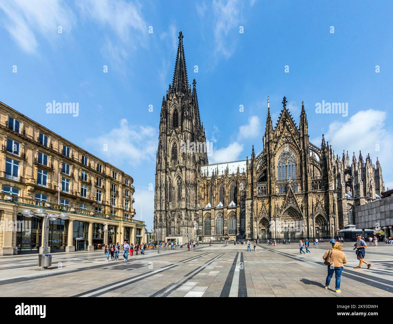 COLOGNE, GERMANY- SEP 7, 2014: Tourists and residents in front of the ...