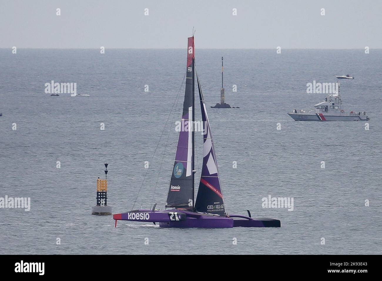 OCEAN FIFTY, KOESIO, Skipper Erwan Le Roux during the pre start of the ...
