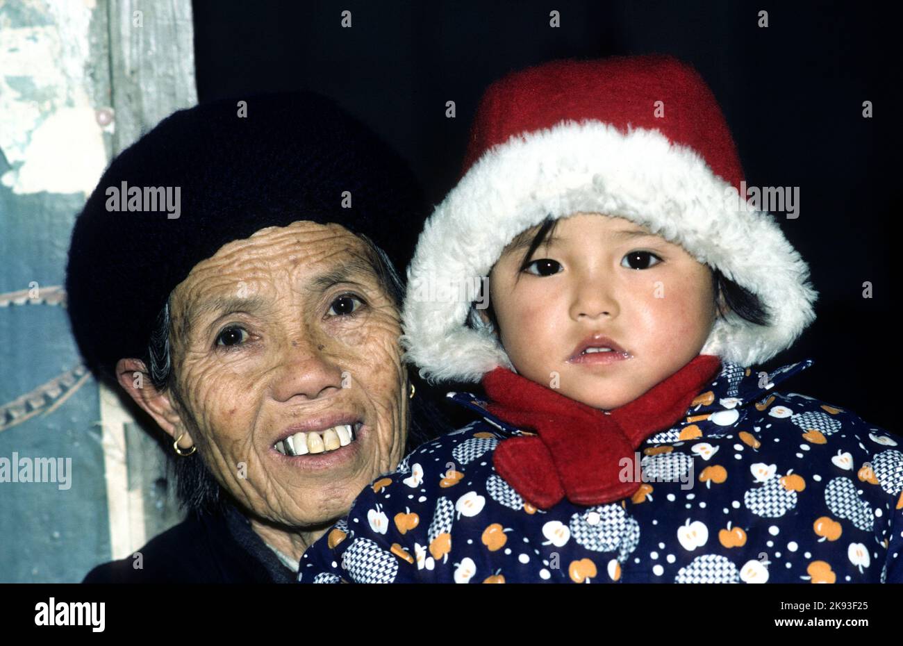 GUEILLIN, CHINA - DEC 30, 1985: proud grandmother poses with her ...