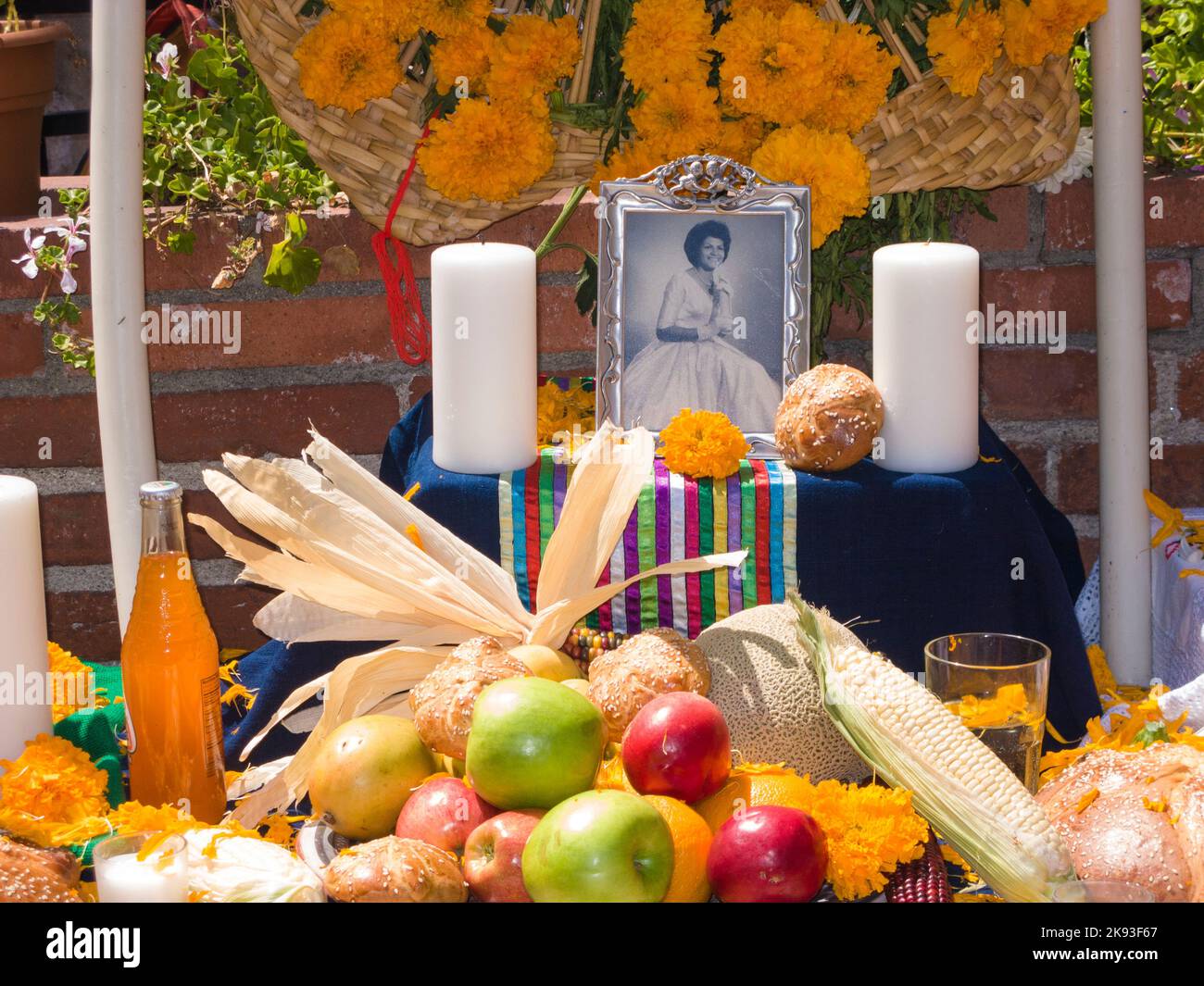 Los Angeles, USA - July 5, 2008: altar with photo of the dead person at ...