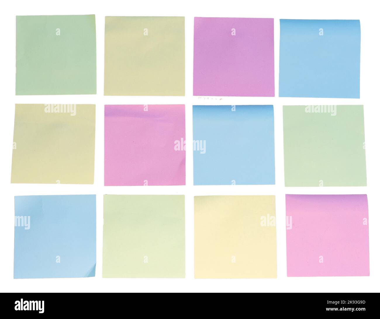 Blank sticky note papers isolated on a white background Stock Photo - Alamy