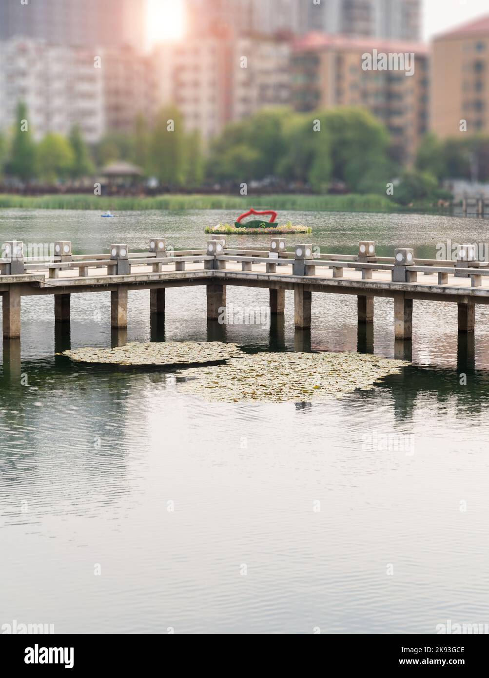 stone footbridge in an Asian garden Stock Photo - Alamy