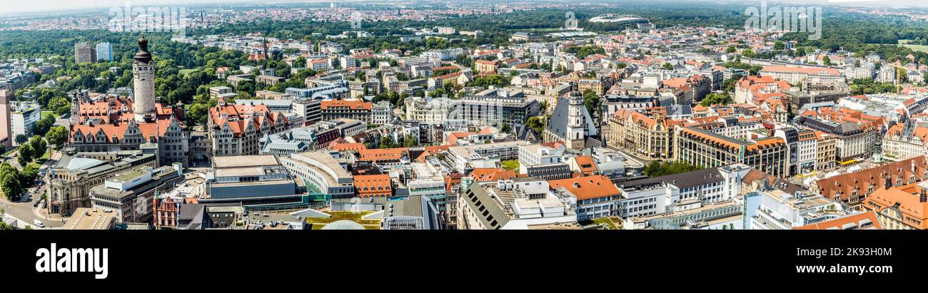 LEIPZIG, GERMANY - AUG 4, 2015: Panoramic view of Leipzig Germany from ...