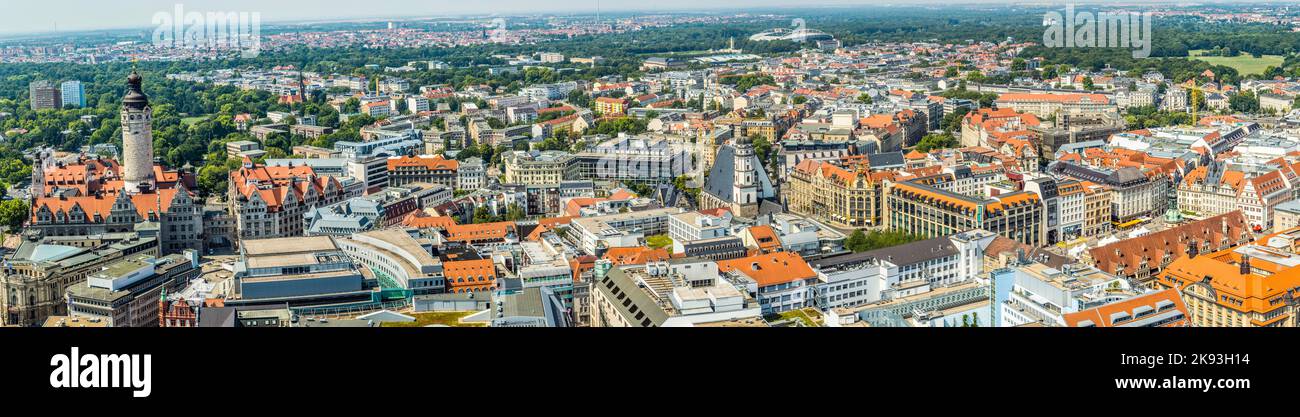 LEIPZIG, GERMANY - AUG 4, 2015: Panoramic view of Leipzig Germany from ...