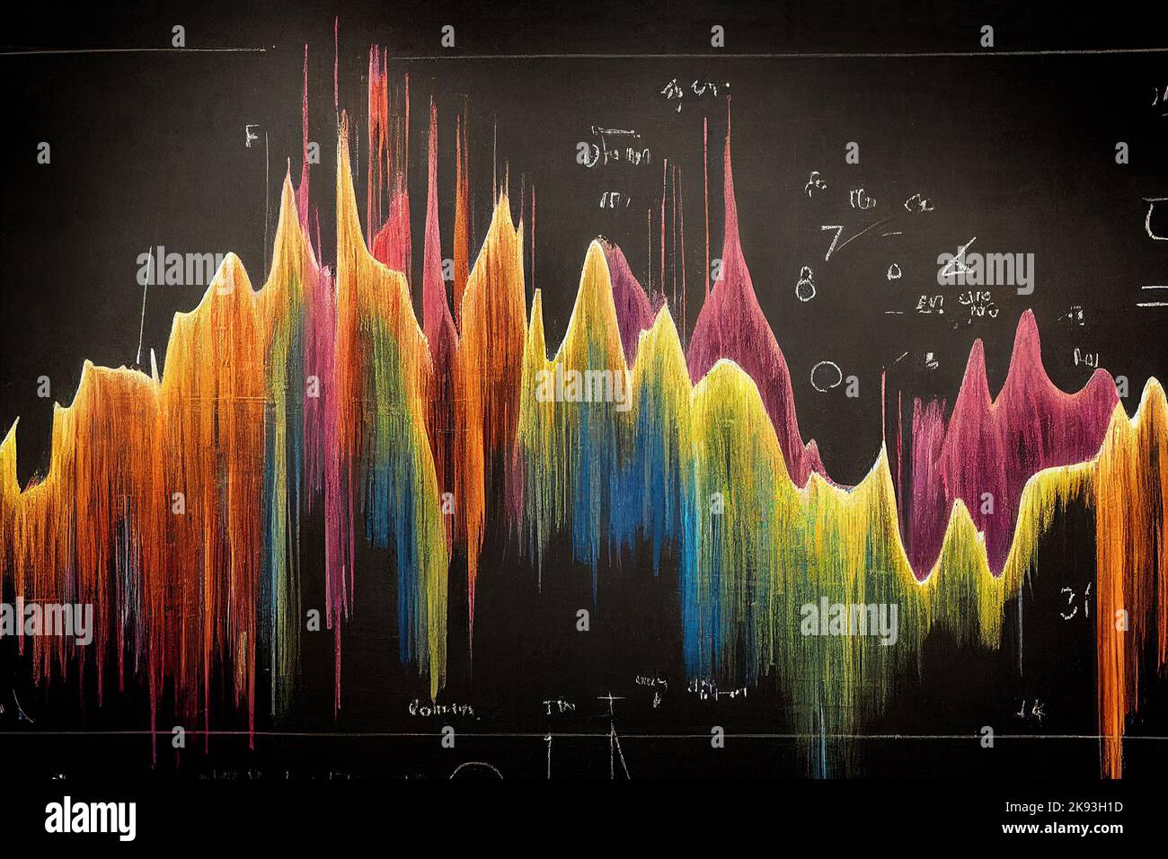 The colorful chart on the chalkboard Stock Photo - Alamy