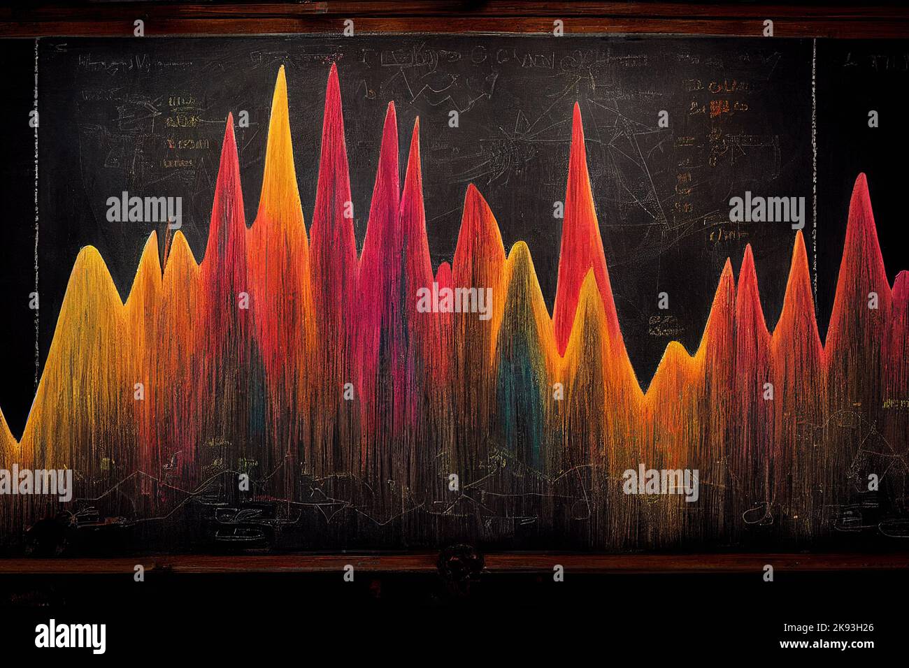 The colorful chart on the chalkboard Stock Photo - Alamy
