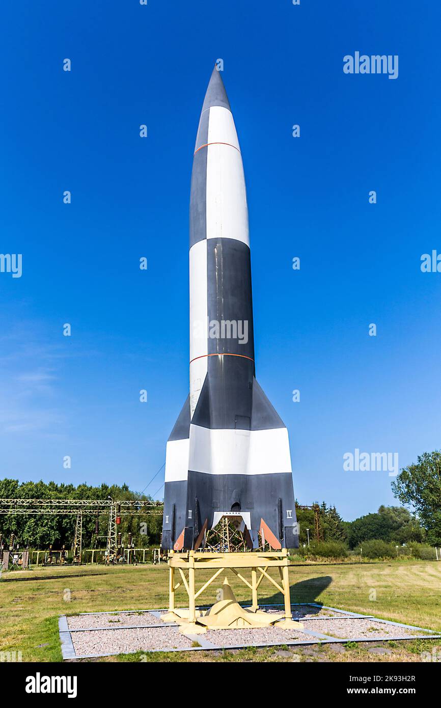 PEENEMUENDE, GERMANY - AUG 10, 2015: German WW2 V2 rocket in ...