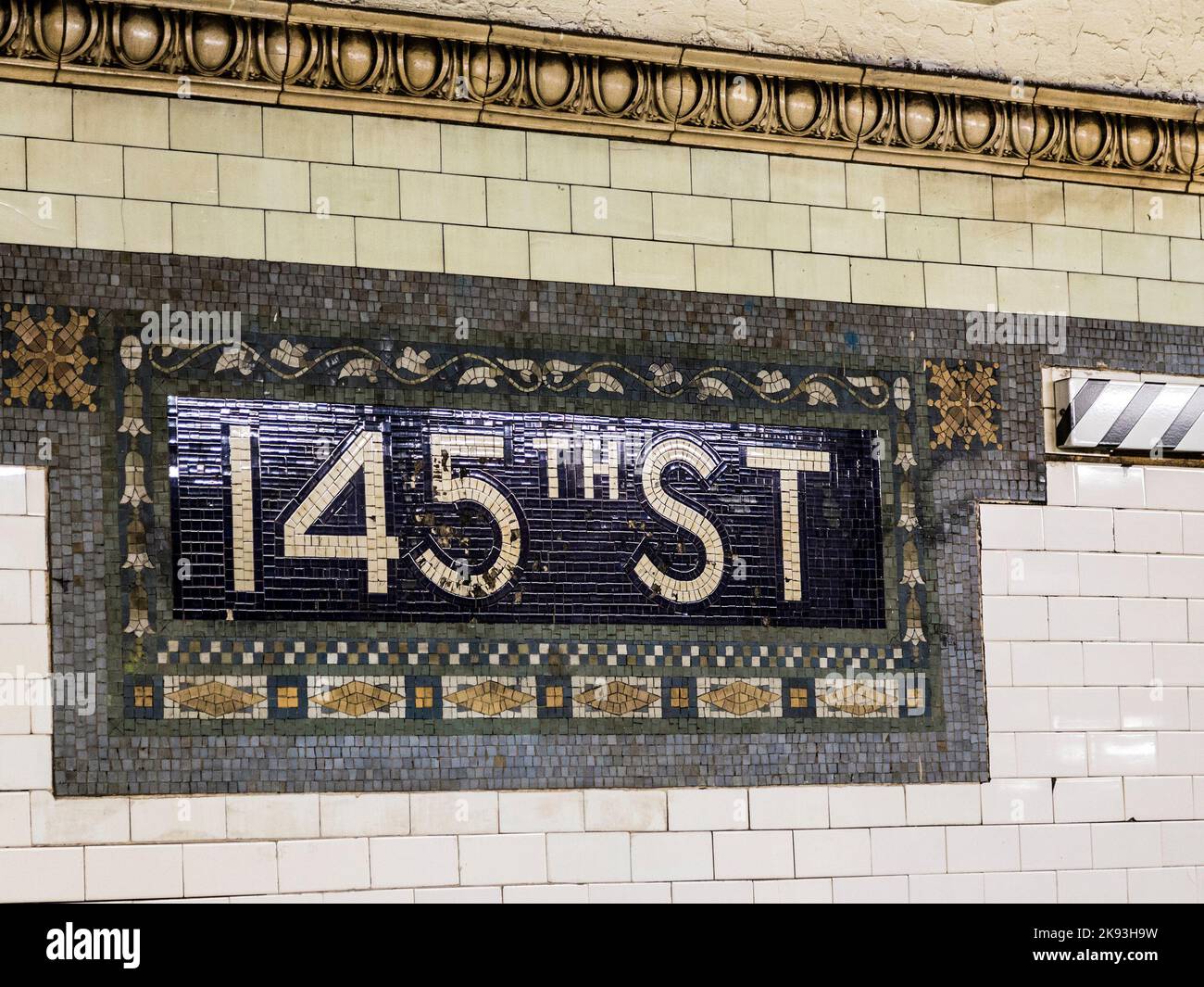 New York, USA - OCT 22, 2015: old vintage sign 145th street Subway ...