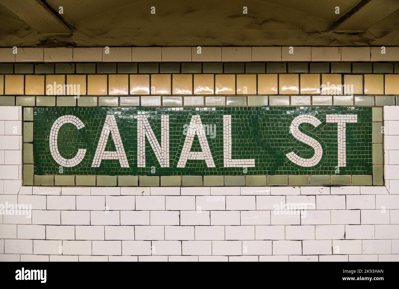 New York, USA - OCT 22, 2015: old vintage sign canal Street Subway ...