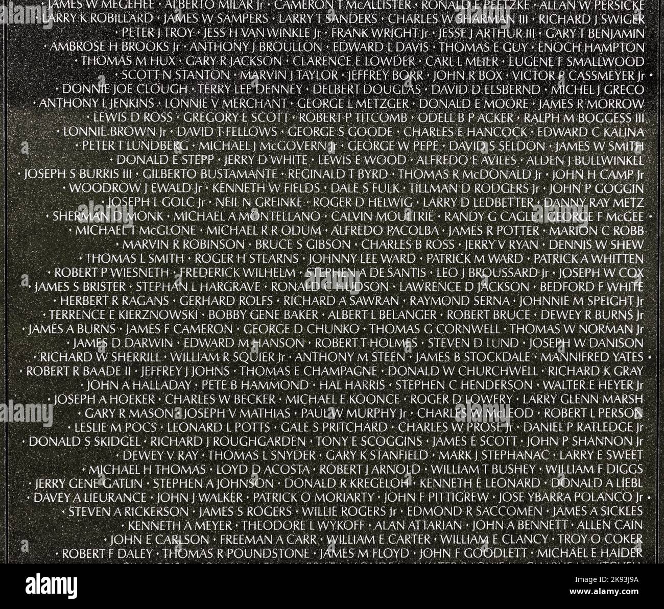 Washington, USA - July 14, 2010: Names of Vietnam war casualties on ...