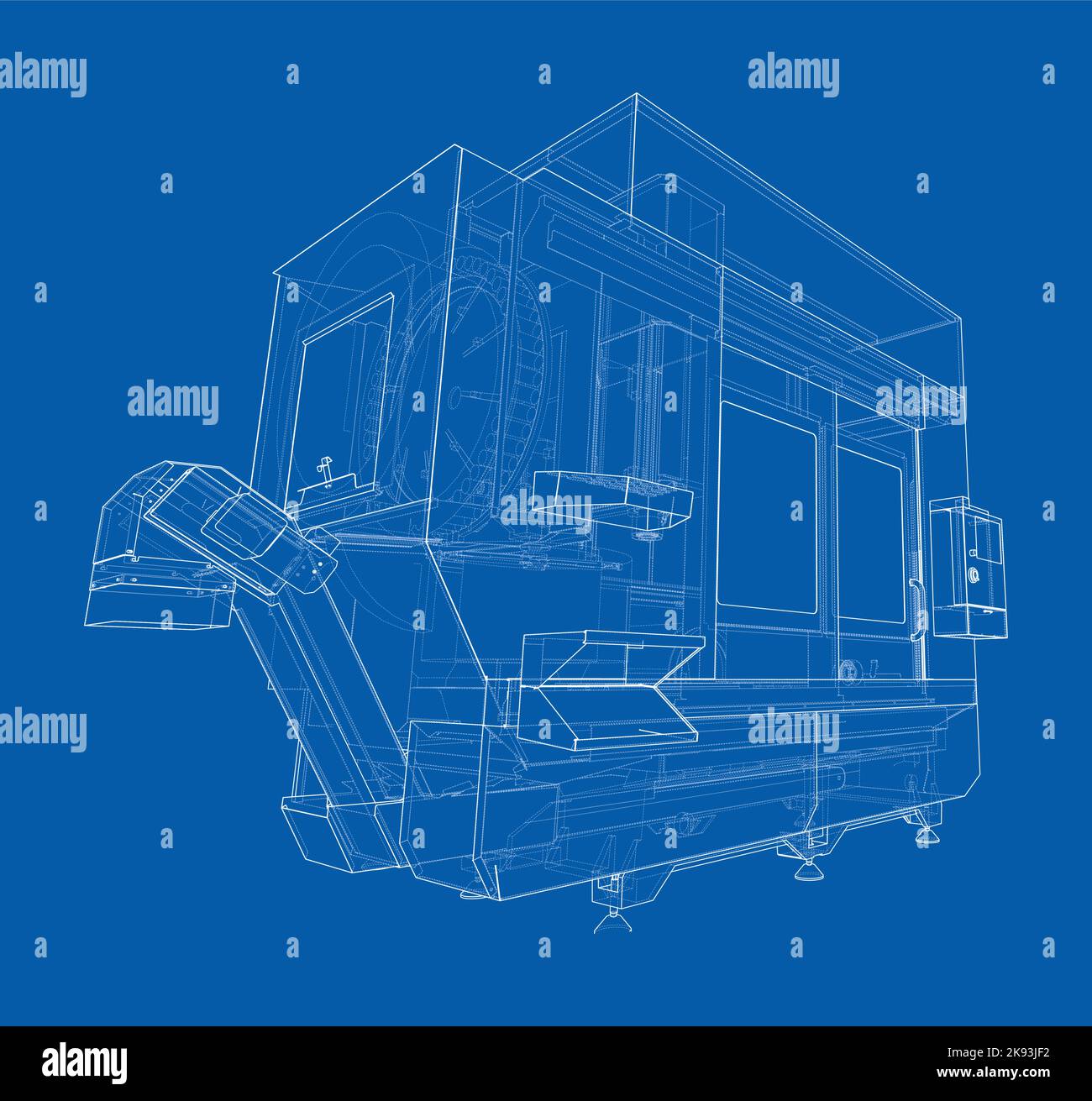 Metalworking CNC milling machine. Vector Stock Vector Image & Art - Alamy