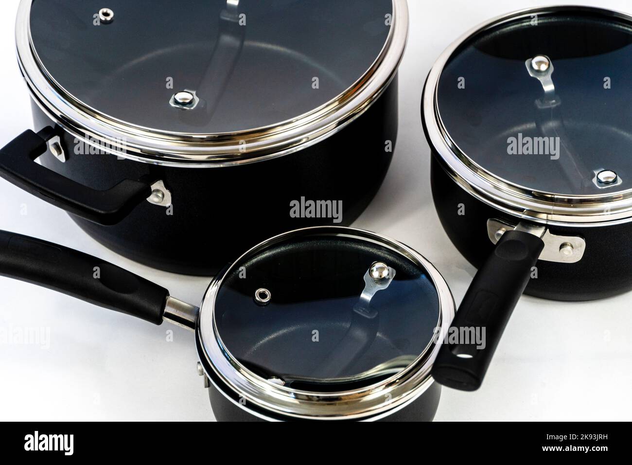 cookware set with white bottom, cookware, metal, black handle, mexico ...