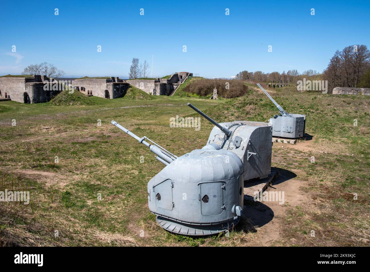 Demidov battery. View of the platform with ship guns and gun yards ...