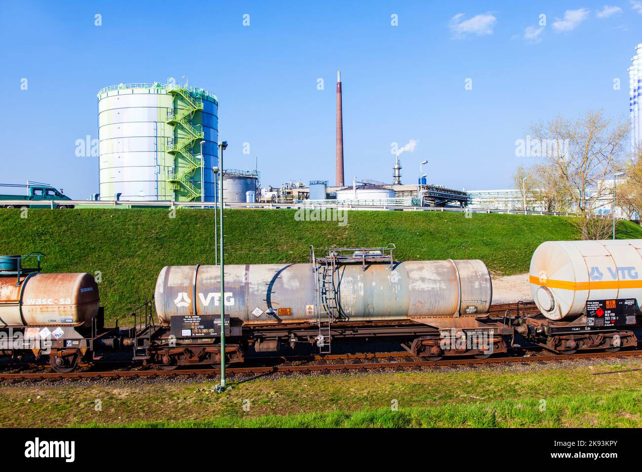 FRANKFURT - GERMANY, OCTOBER 17: wagons for transportation of chemicals ...