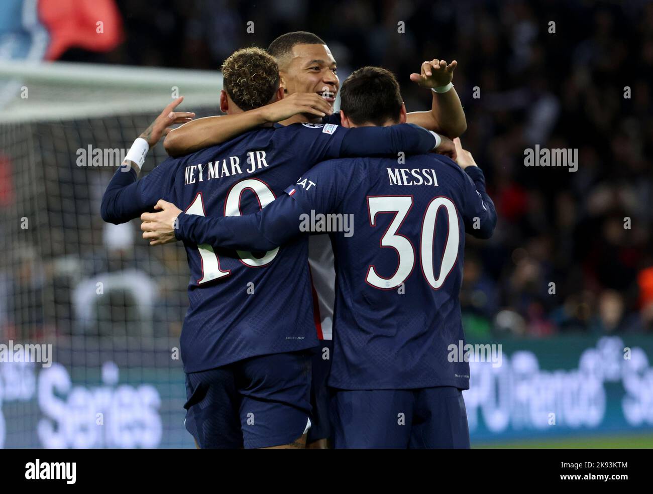 Paris, France - 25/10/2022, Neymar Jr of PSG celebrates his goal with ...