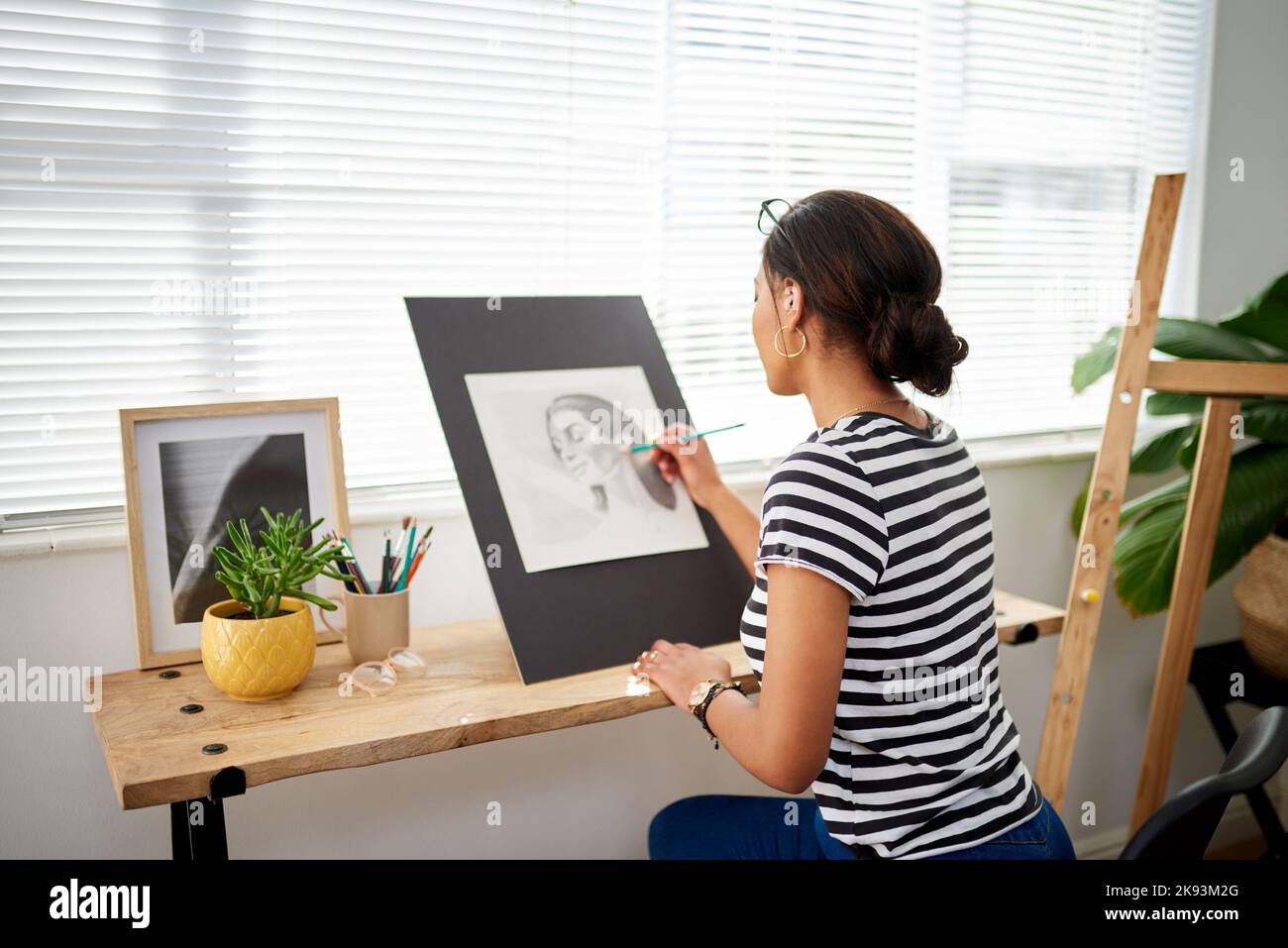 Some say I specialize in drawing the fine line. Rearview shot of a ...