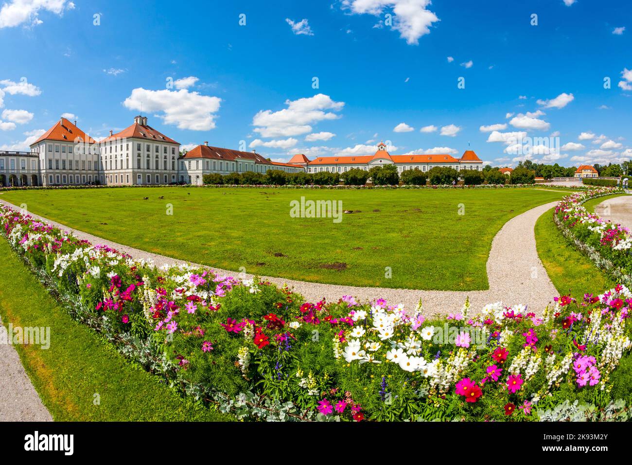 MUNICH, GERMANY - JULY 8: Schloss Nymphenburg, a Baroque palace , July ...