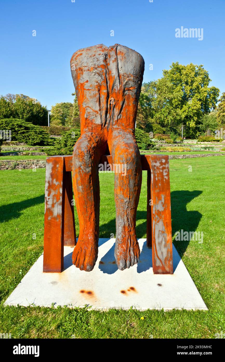 FRANKFURT, GERMANY - SEP 25: Magdalena Abakanowicz shows his steel ...