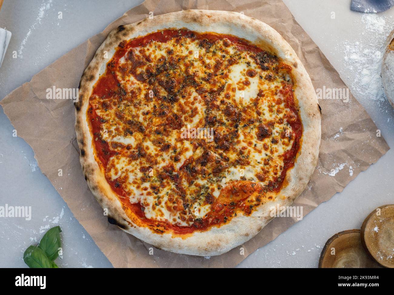 pizza seen from up top Stock Photo - Alamy