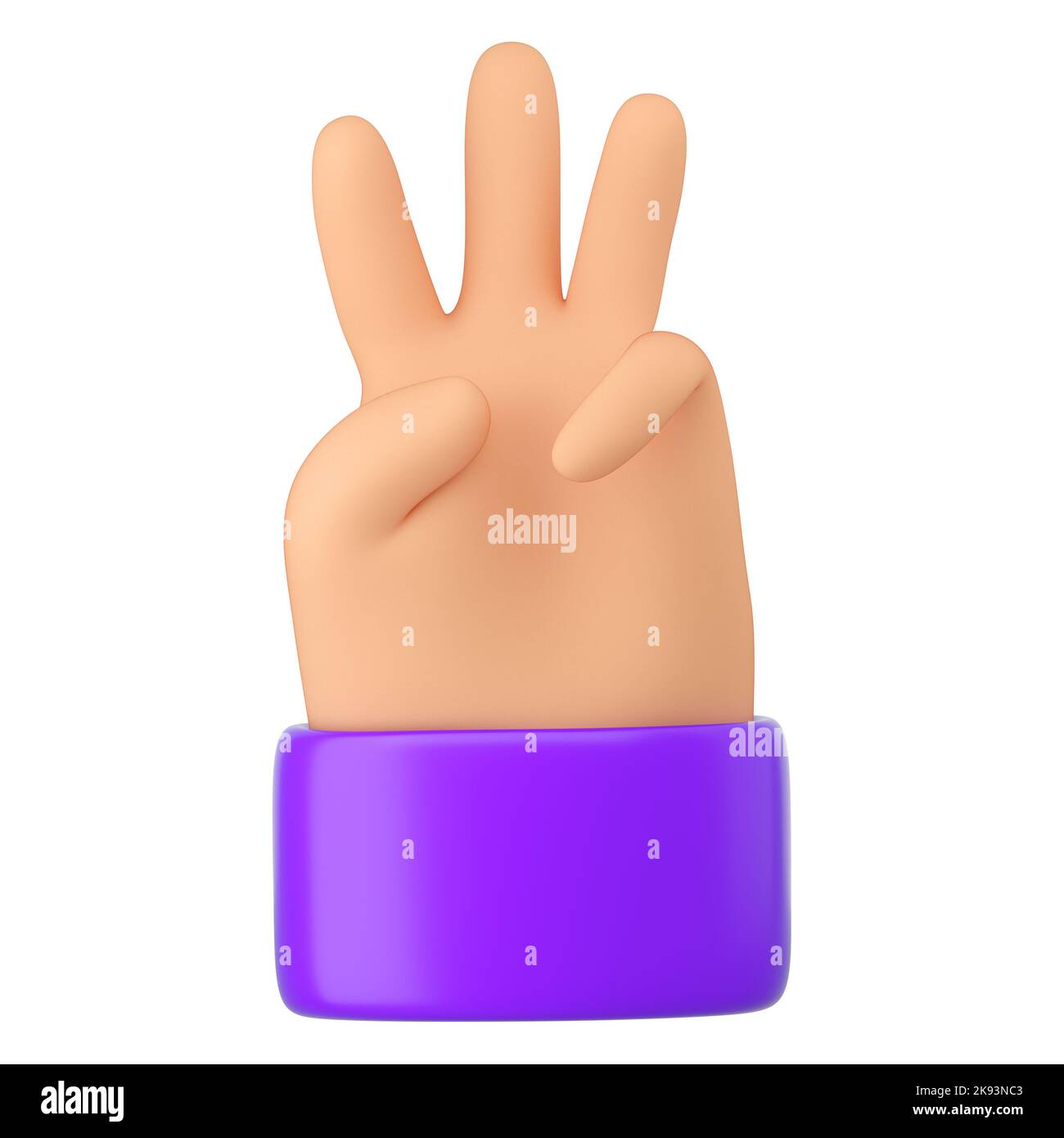 3d Human fingers count. Three. Numbers, counting, waiting, mathematic concept. High quality ...