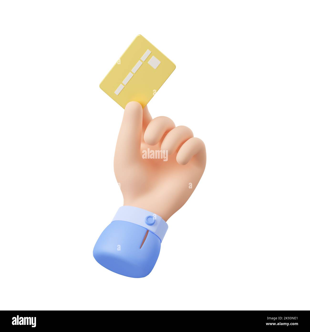 3d render hand holding gold credit card. Money, financial wealth ...